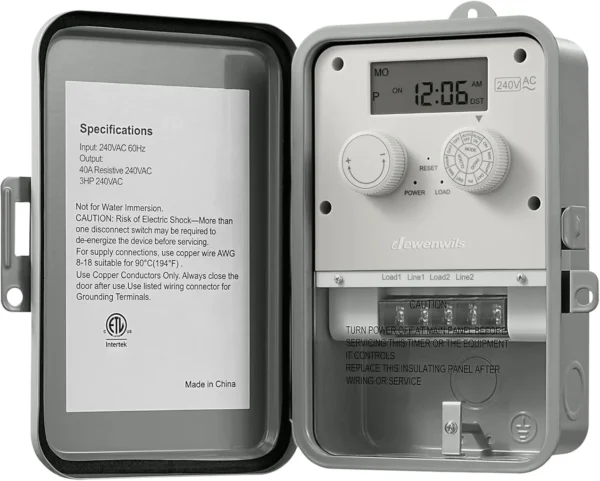 Programmable Outdoor Pool Pump Timer – 3HP 40A 240VAC – Survoltez