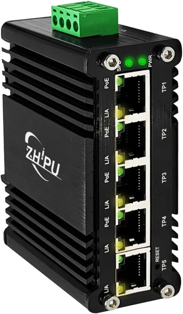 Industrial 5 Ports Managed Gigabit Ethernet PoE Switch with Web ...